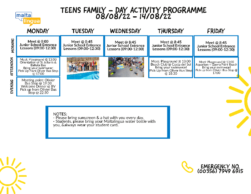 Summer Programme - Week Ten - Teens Activity Programme